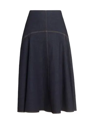 Jacquemus La Jupe Triangle De-nîmes Denim Midi-skirt - Dark Navy