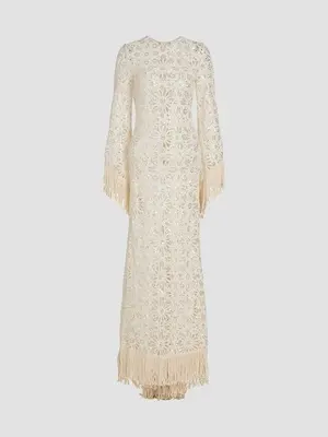 BRONX BANCO Mia Crocheted Maxi Dress - Ivory