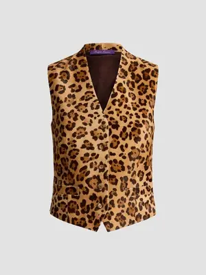 Ralph Lauren Brennen Leopard-print Calf Hair Vest - Tan Multi