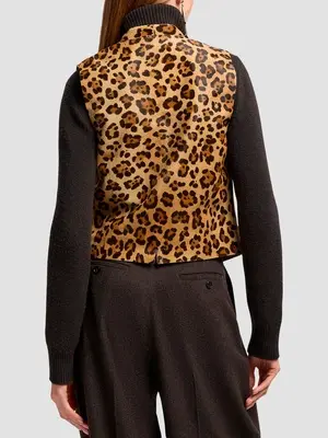 Ralph Lauren Brennen Leopard-print Calf Hair Vest