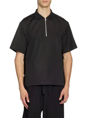 Sacai Quarter-zip Cotton Poplin Shirt