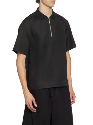 Sacai Quarter-zip Cotton Poplin Shirt