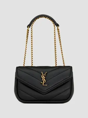 Saint Laurent Loulou Micro Shoulder Bag - Black