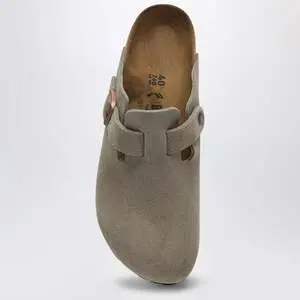 BIRKENSTOCK Taupe Boston Clogs In Suede - Beige