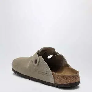 BIRKENSTOCK Taupe Boston Clogs In Suede - Beige