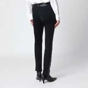 Sacai Slim Trousers In Faux Leather