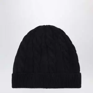 Loro Piana Navy Blue Cable-knit Cashmere Beanie Blue