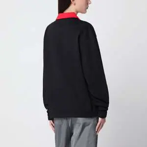 LII Red Oversized Cotton Polo Shirt