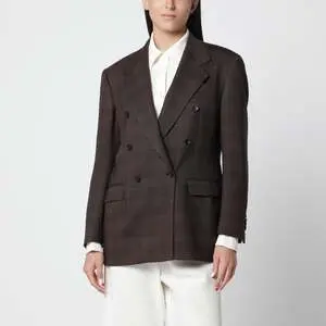 Tagliatore Prince Of Wales-check Double-breasted Jacket - Brown