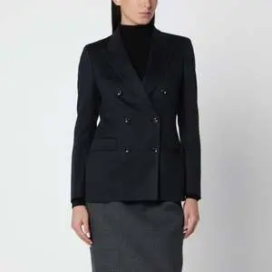 Tagliatore Double-breasted Camel Hair Jacket - Blue
