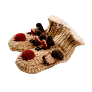 NIRVANNA DESIGNS Hand Crochet Reindeer Slippers - White