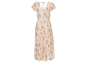 LASCANA Flutter Sleeve Floral Dress