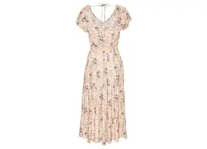 LASCANA Flutter Sleeve Floral Dress