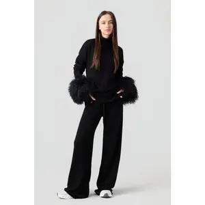 LE FAFO Cashmere Blend Track Pants - Black