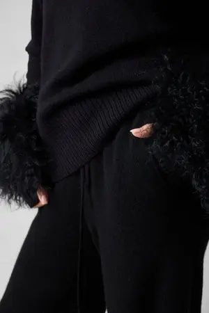 LE FAFO Cashmere Blend Track Pants - Black