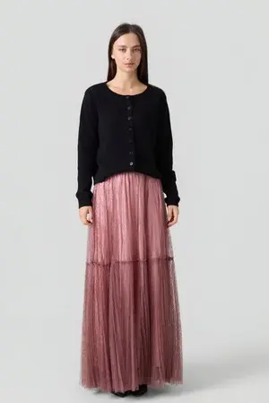 LE FAFO Mongolian Cashmere Cropped Crew Cardigan