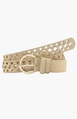 LASCANA Cut Out Detail Belt - Beige