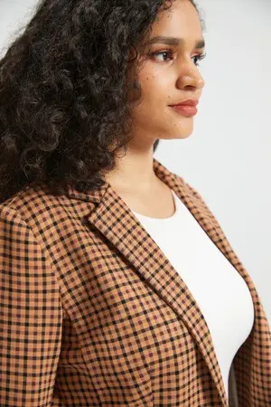 Betabrand Classic Blazer Houndstooth Stretch Knit