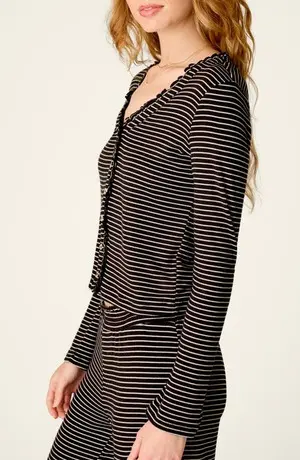 PJ Salvage Pretty Stripes Long Sleeve Sleep Top