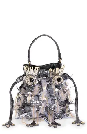 ANYA HINDMARCH Creature Embellished Suede Crossbody Bag