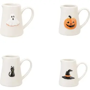 OLIVE GROVE Embossed Stoneware Halloween Creamer - Multicolor