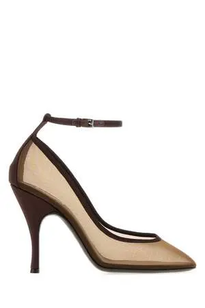 Alaïa Blue Mesh Pumps - Brown