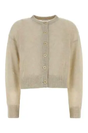 Brunello Cucinelli Sand Mohair Blend Cardigan - Brown