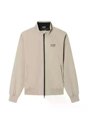 EA7 Logo-print Zip-up Jacket - Neutrals
