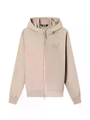 EA7 Logo-print Hooded Jacket - Neutrals