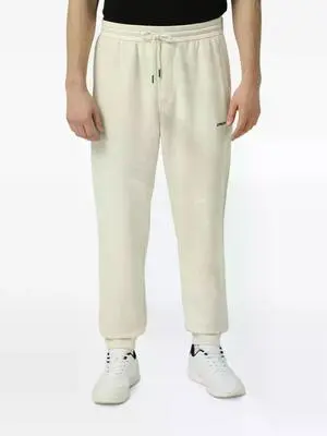 Armani Exchange Waffle-knit Logo-embroidered Track Pants - Neutrals