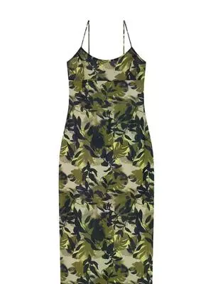Armani Exchange Floral-print Spaghetti-strap Maxi Dress