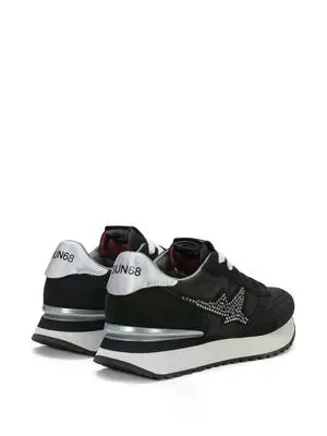 SUN 68 Stargirl Crystal-embellished Leather Sneakers