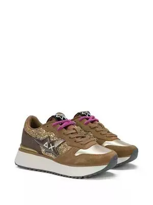 SUN 68 Ally Glitter-detail Panelled Sneakers