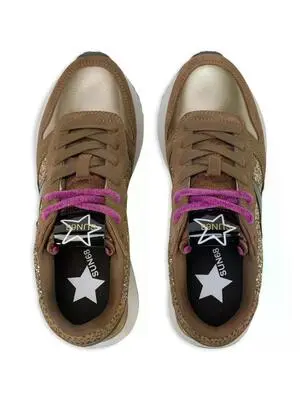 SUN 68 Ally Glitter-detail Panelled Sneakers
