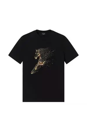 Armani Exchange Horse-print T-shirt - Black