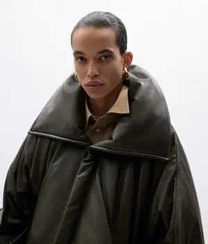 Bottega Veneta Shiny Leather Puffer Jacket