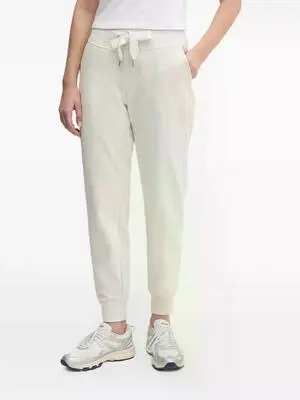 Dkny Drawstring-detail Cotton Track Pants - Neutrals
