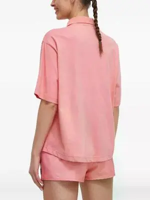 FILA Striped Logo-patch Polo Shirt - Pink