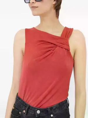 Dkny Twist-detail Sleeveless Top - Red