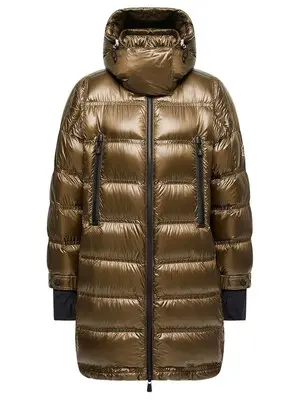 Moncler Grenoble: Rochelairs Long Down Jacket With Hood - Green