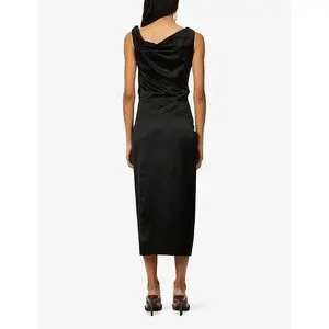 Dries Van Noten Dumas Draped Satin Midi Dress