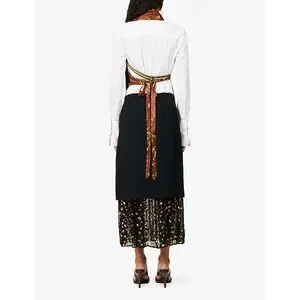 Dries Van Noten Geline Floral Wrap Woven Top - Rust