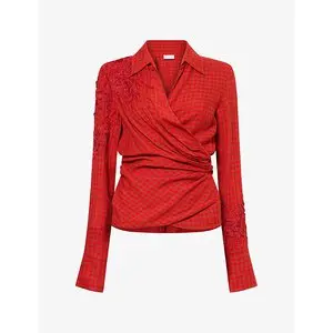 Dries Van Noten Cadea Embellished Wrap Woven Shirt