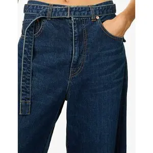 Sacai Wide-leg Pleated Denim Jeans
