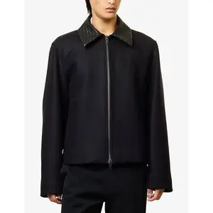 Bottega Veneta Intrecciato Collar Wool Jacket