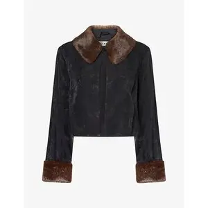 Rixo Luanne Jacquard Satin Jacket Jacket - Black