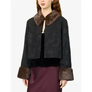 Rixo Luanne Jacquard Satin Jacket Jacket