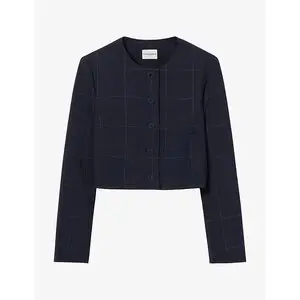 Claudie Pierlot Checked Boxy-fit Wool-blend Jacket