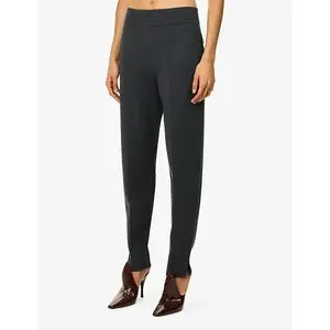 Alaïa Tapered Wool-blend Knit Trousers