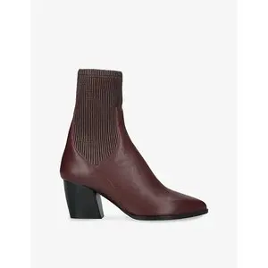 Pierre Hardy Rodeo Grain Leather Heeled Ankle Boots - Wine